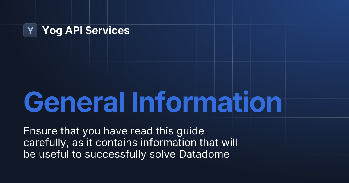 General Information | Yog API Services